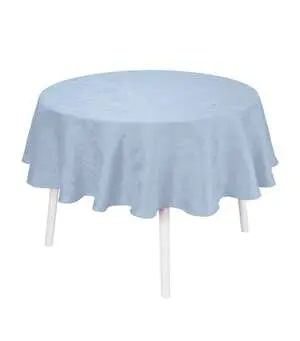 LE JACQUARD FRANÇAIS Linen Damask Tivoli Round Tablecloth - Blue