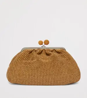 Max Mara Woven Pasticcino Clutch - Yellow