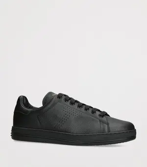 TOM FORD Leather Warwick Sneakers - Black