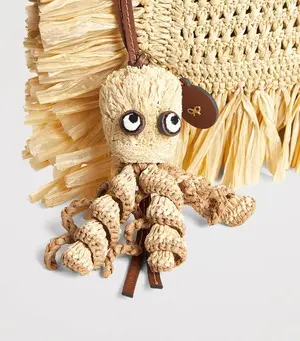ANYA HINDMARCH Raffia Leather-detail Octopus Keyring