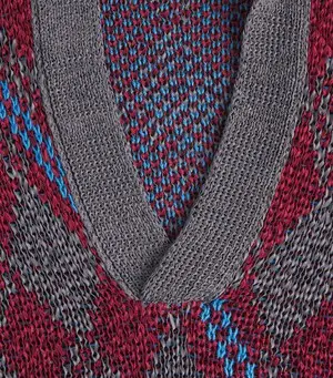 Dries Van Noten Argyle Open-collar Sweater
