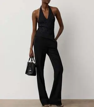 Ralph Lauren Silk Cable-knit Halterneck Top