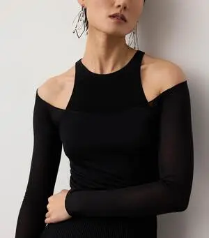 Ralph Lauren Mulberry Silk Layered Maxine Top