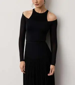 Ralph Lauren Mulberry Silk Layered Maxine Top