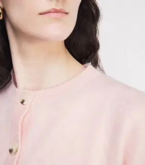 Soft Goat Cashmere Short-sleeve Cardigan