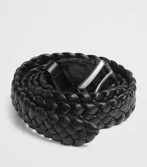 Bottega Veneta Intreccio Leather Solo Belt