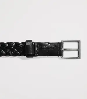 Bottega Veneta Intreccio Leather Solo Belt
