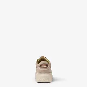 Fendi Force Lace-up Low-top Trainers - Beige