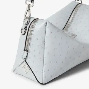 Fendi Lui Medium Ostrich Leather Bag - Grey