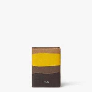Fendi Colorblock Card Case - Brown