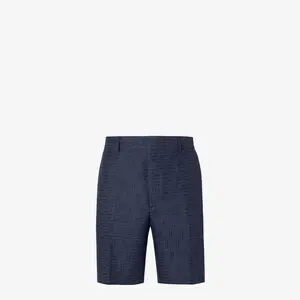 Fendi Ff Jacquard Linen Bermuda Shorts
