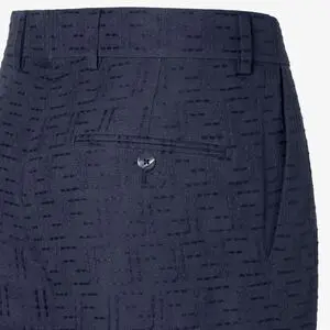 Fendi Ff Jacquard Linen Bermuda Shorts - Blue