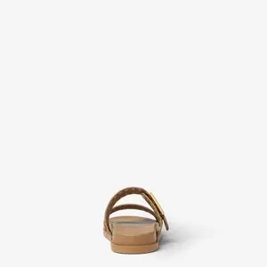 Fendi Ff Baguette Leather Slides