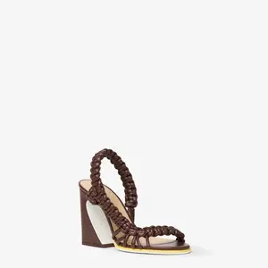 Fendi Arco Braided Leather Sandals