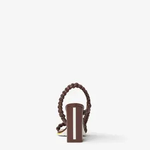 Fendi Arco Braided Leather Sandals - Brown