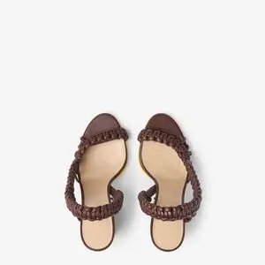 Fendi Arco Braided Leather Sandals - Brown