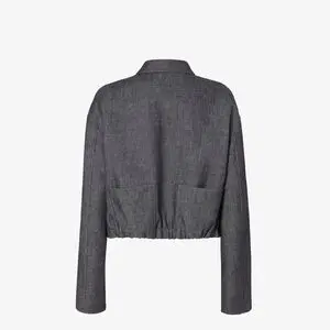 Fendi Cropped Denim Jacket With Ajour Motif