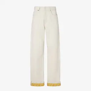 Fendi High-waisted Wide-leg Jeans - Beige