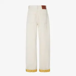 Fendi High-waisted Wide-leg Jeans - Beige