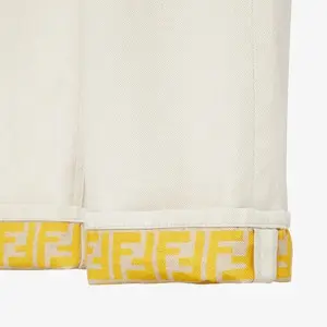 Fendi High-waisted Wide-leg Jeans - Beige