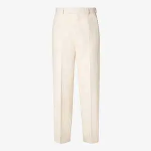 Fendi Tailored Wool Gabardine Trousers - Beige
