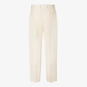 Fendi Tailored Wool Gabardine Trousers - Beige