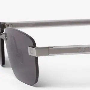Fendi Ff Motif Rimless Sunglasses - Grey