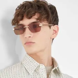 Fendi Rimless Sunglasses With Ff Motif Hinges
