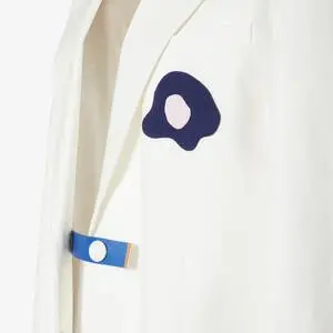 Fendi Technical Canvas Single-breasted Jacket With Removable Brooch
