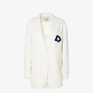 Fendi Technical Canvas Single-breasted Jacket With Removable Brooch