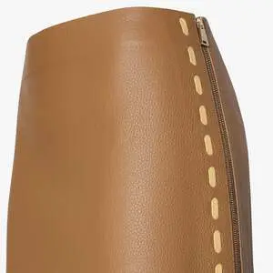 Fendi Grained Leather Midi Skirt