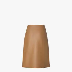 Fendi Grained Leather Midi Skirt