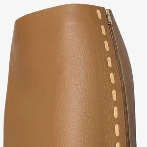 Fendi Grained Leather Midi Skirt