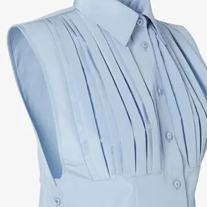 Fendi Sleeveless Top With Embroidered Logo - Light Blue