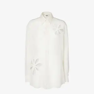 Fendi Ajour Silk Organza Shirt - White
