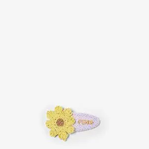 Fendi Crocheted Cotton Hair Clip - Yellow