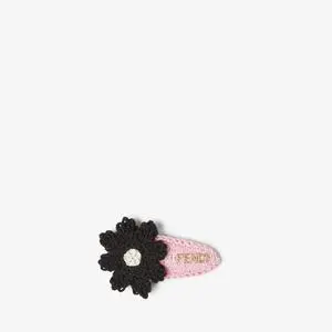 Fendi Crochet Cotton Hair Clip - Black