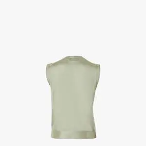 Fendi Sleeveless Crew-neck Jumper In Light Ultra-fine Viscose