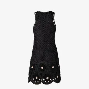 Fendi Macramé Knit Halterneck Mini Dress