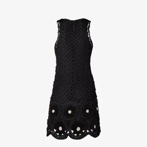 Fendi Macramé Knit Halterneck Mini Dress