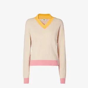 Fendi Ff Jacquard Cotton And Silk Jumper - Multicolour