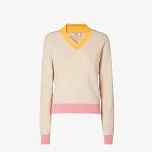 Fendi Ff Jacquard Cotton And Silk Jumper - Multicolour