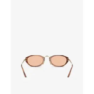 Giorgio Armani Oval-frame Sunglasses - Brown