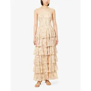 PRETTY LAVISH Madison Ruffle Chiffon Maxi Dress