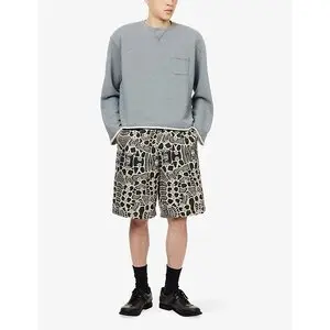 BRAIN DEAD Skull Climber Cotton-twill Shorts - Natural