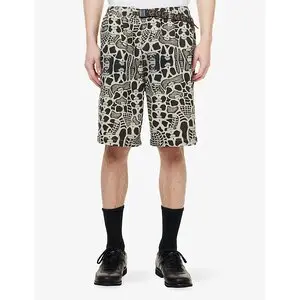 BRAIN DEAD Skull Climber Cotton-twill Shorts - Natural