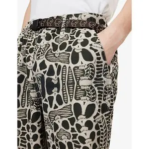 BRAIN DEAD Skull Climber Cotton-twill Shorts - Natural