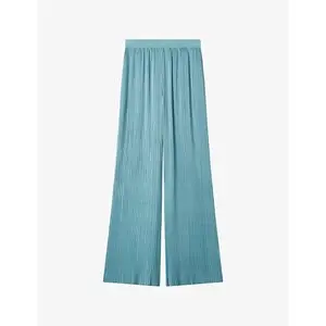 JOSEPH Pleated Satin Trousers - Chambray