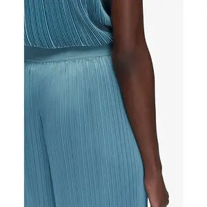 JOSEPH Pleated Satin Trousers - Chambray
