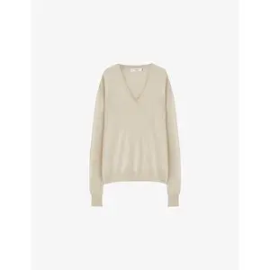 JOSEPH Cashair V-neck Cashmere Jumper - Powder
